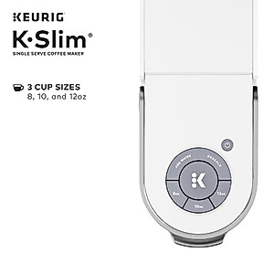 Keurig K-Slim Coffee Maker, Single Serve K-Cup Pod Coffee Brewer, 8 to 12oz. Brew Sizes,White (Renewed)