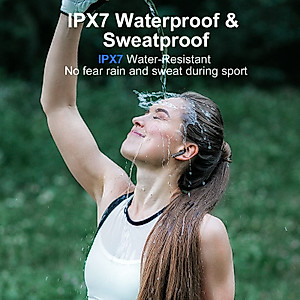 Aptkdoe Wireless Earbuds, Bluetooth 5.3 Headphones with Hi-Fi Stereo Clear Call Mic, 30 Hrs Playtime Bluetooth Earbuds Touch Control with LED Display, IPX7 Waterproof Earphones for iOS Android Laptop