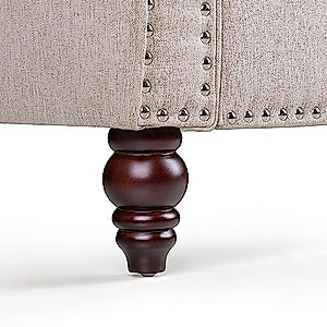 Finnhomy 55'' Fabric Loveseat with Square Armrest Mid-Century Modern Small Sofa Couch Upholstered Love Seat for Living Room, Bedroom, Apartment Small Spaces (Off White)