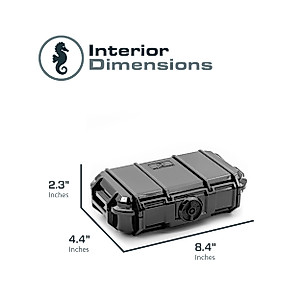 Seahorse 56 Portable Waterproof Dry Box Hard Protective Micro Case - Mil Spec/USA Made / IP67 Waterproof/Lockable/Airtight/Smell Proof - For Hand Tools, Hobby Tools