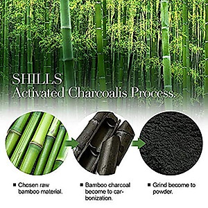 SHILLS Charcoal Face Mask, Peel Off Mask, Charcoal Mask, Peel Off Mask, Deep Cleansing, Purifying, Activated Charcoal Mask with Brush