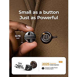 8-Pack Magnetic Cable Clips [1S Snap-On] Cord Holder, LISEN Office Desk Organizers and Accessories with 4 Extra Strong Adhesive Pads, Wire Organizer for Nightstand, Home, Wall, Car, Desktop