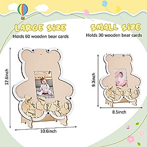 Bear Baby Shower Guest Book Alternative with Photo Frame Decorations We Can Bearly Wait Baby Shower Sign in Guest Book Girl 1st Birthday Party Bear Gender Reveal Shower (Brown, 12.6 x 10.6 Inch)