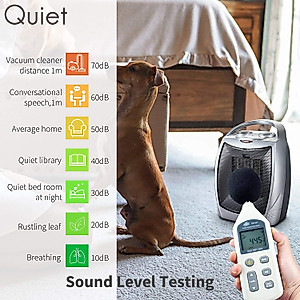 700W/1500W Ceramic Space Heater with Adjustable Thermostat, Portable Electric Heater Fan with Overheat Protection and Tip-Over Protection for Office Home Bedroom