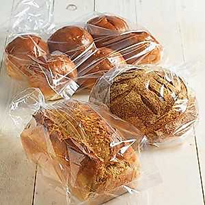 Bread Bags - 6x3x15" Gusset Style Poly Bags - Pack of 100 with 100 Free Bread Ties, keep Food Fresh (100)