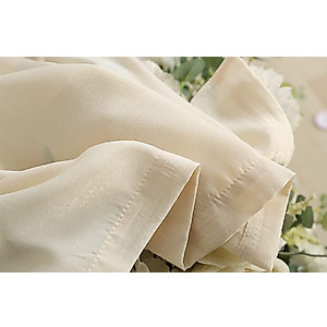 Cytdkve 2 Panels 4.8 Feet x 10 Feet Butter Cream Velvet-Like Wedding Backdrop Curtain Drapes, Silky Soft Window Curtains Panels for Wedding Ceremony Birthday Party Decorations