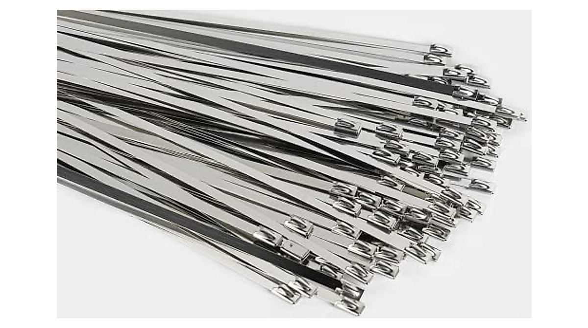 Durable Metal Zip Ties - 100pcs Stainless Steel 11.8"