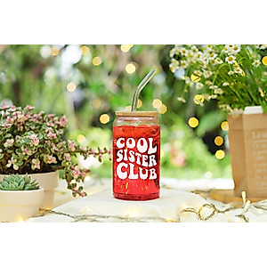 NewEleven Mothers Day Gifts For Sister From Sister, Brother - Unique Birthday Present For Sister, Soul Sister, Big Sister, Little Sister, Sister In Law, Sibling, Bestie - 16 Oz Coffee Glass