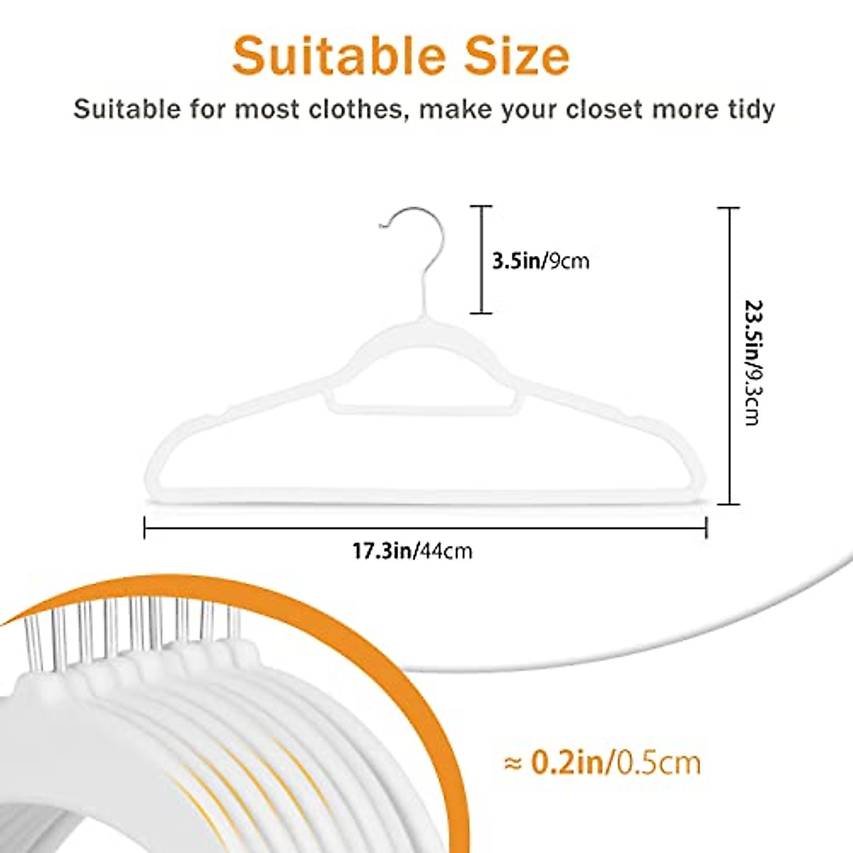 Micuul Velvet Hangers 50 Pack, Pink Hangers with Tie Bar, Non-Slip & Durable Clothes Hangers Holds up to 18 lbs, Heavy Duty 360 Degree Swivel Felt Hangers for Coats, Pants & Dress Clothes White