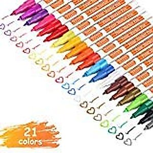 Acrylic Paint Marker Pens, 21 Colors Oil Based Painting Markers for Rock Painting, Stones, Wood Ornaments, Glass, Metal and Ceramic Painting, Halloween Decorations Christmas Ornaments Pumpkin Painting