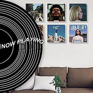 6 Vinyl Record Holder, Strong Hold Album Record Wall Mount, Minimalist Vinyl Album Display Shelf for Wall Collection in Home Office - Clear