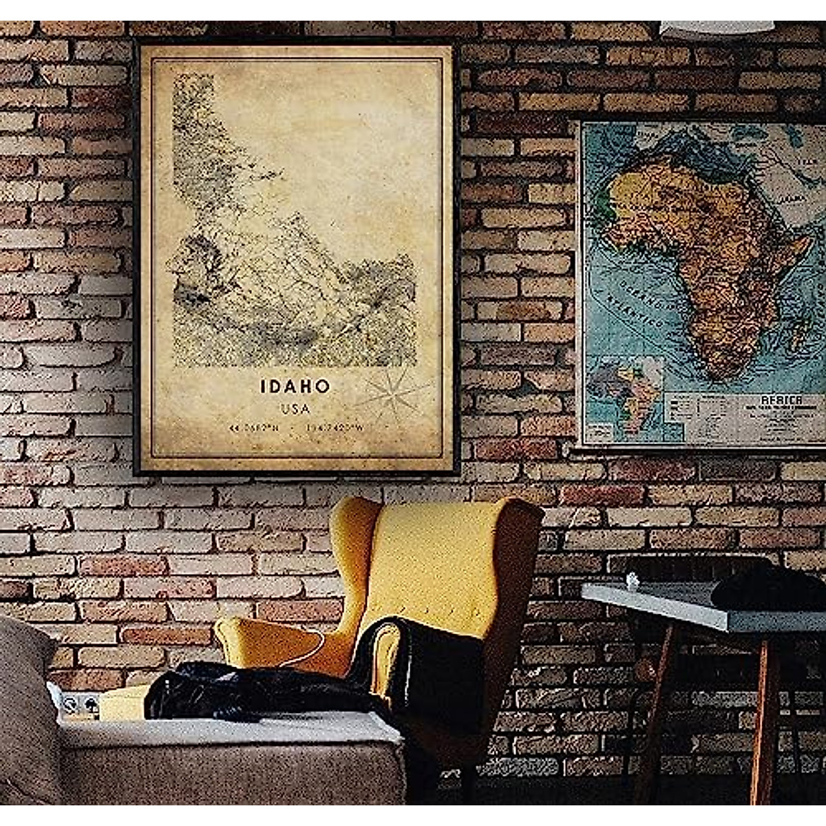 Idaho Map Print Idaho Map USA Map Art Idaho City Road Map Poster Vintage Gift Map