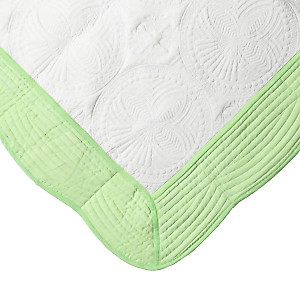 Oussum Lightweight Cotton Embossed Quilted Baby Toddler Blanket Newborn Winter Sleeping Quilt 35x45 Inches (Green)