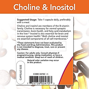 Now Foods Choline & Inositol 500 Mg - 100 Caps