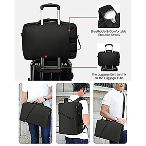 CoolBELL 3 in 1 Travel Backpack 17.3 Inches Laptop Backpack Weekender Casual Daypack Convertible Shoulder Bag Briefcase Water-proof Business Backpack for Men Women (Black)