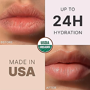 4 Pack Organic Vanilla Bean & Honey Lip Balm - Natural Lip Moisturizer Gifts for Men, Women & Kids