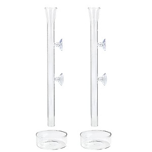 Alfie Pet - Dexter 2 Dishes and 2 Tubes Set Clear Glass Shrimp or Axolotl Feeding Tube with Dish - Size: 30 cm