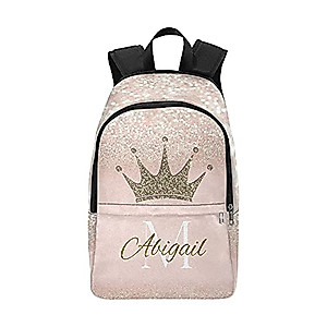 Eiis Princess Glitter Personalized Casual Backpack College School Laptop Travel Daypack for Boys Girs 17 Inch, One Size