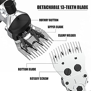 Towiac Sheep Shears ,550W Professional Electric Sheep Clipper,Farm Livestock Clippers Kit for Thick Coat Animals, 6 Speeds Heavy Duty Dog Shears for Thick Fur