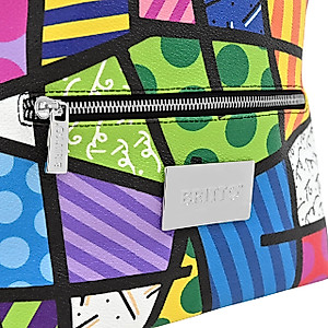 BRITTO Romero Vegan Leather Small Backpack, Colorful Landscape