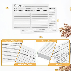 Fortuning's JDS Recipe Box with Cards and Dividers, Pinewood Recipe Organizer with 100 Double Sided 4x6 Recipe Cards, 100 Card Sheet Protectors, 12 Dividers and 2 Label Stickers