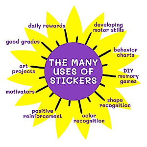 PURPLE LADYBUG Teacher Stickers for Students with 4960 Reward Stickers for Kids - Classroom Supplies for Teachers Elementary, Preschool Must Haves & School Essentials - with Small Gold Star Stickers