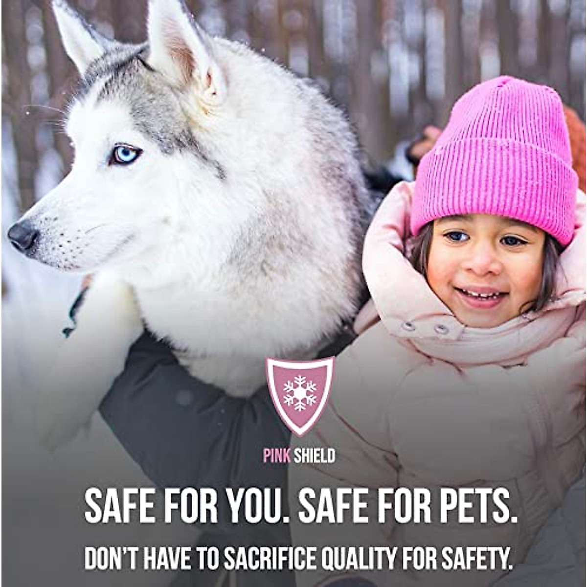 Pink Snow Shield Ice Melt (50 LBS) - A Pet Safe Ice Melt That is Effective Below Zero Degrees and is Safe for Our Children, Our Pets and Our Earth