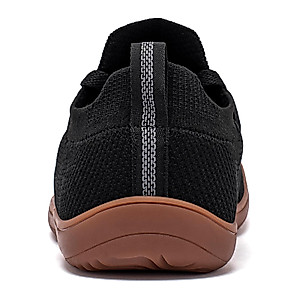 HOBIBEAR Wide Minimalist Barefoot Shoes Mens Womens Walking Sneakers Shoes | Zero Drop Sole | Optimal Relaxation (Black/Gum,Women 9.5 Wide/Men 7.5 Wide)