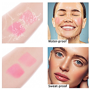 Waterproof Cream Blush for Cheek, Eyes and Lip Long Lasting & Smooth Creamy Formula Lightweight Blush Stick Blush Wand 01#