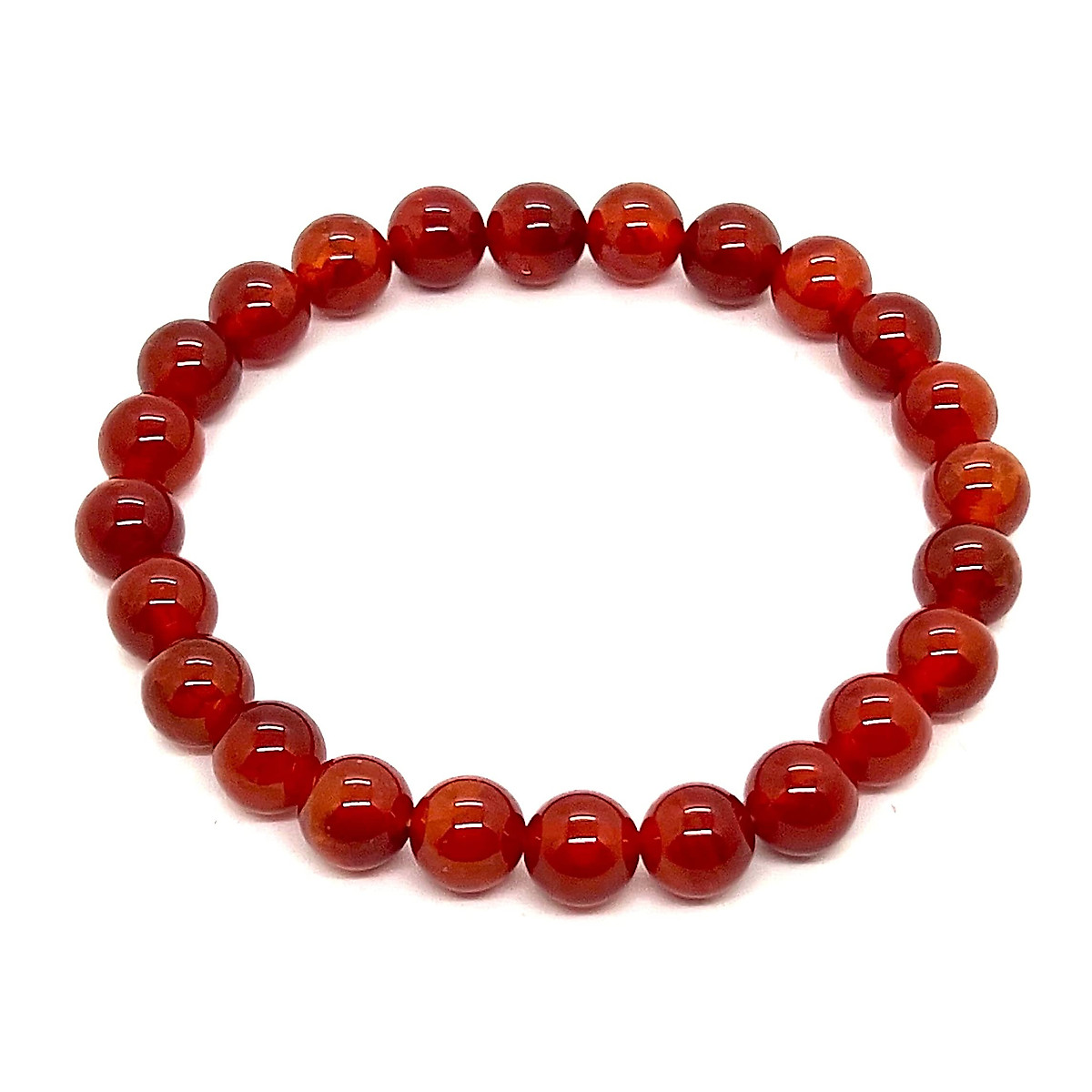 Red Dragon Vein Fire Agate Stretch Bracelet | Root Chakra | Aries Birthstone