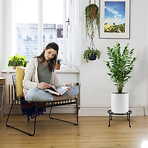 AISHN Metal Plant Stand 5 in 1 Potted Irons Planter Holder Black，Metal Rustproof Iron Garden Container Round Supports Rack for Planter，Flowerpot Holder Display Rack for Home & Garden Decorate