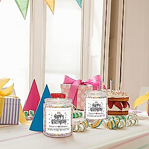 Homsolver Happy Birthday Candles Gifts for Women Men - Vanilla Birthday Cake Scent with Sprinkles Birthday Gifts for Women Men, Unique Best Friend Birthday Gifts Ideas, Happy Birthday Handmade Candles