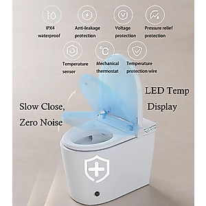 Kogven Smart BidetToilet, Modern One Piece Toilet with Bidet Built in, Heated Seat, Warm Water Washing & Air Dryer, Auto Flush, Self-Clean Stainless Steel Nozzle,LED Display, Slow Close Lid