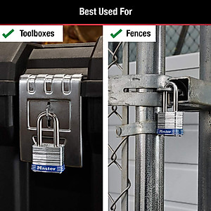 Master Lock Outdoor Padlocks, Lock Set with Keys, Keyed Alike Padlocks, 3 Pack, 3TRILF