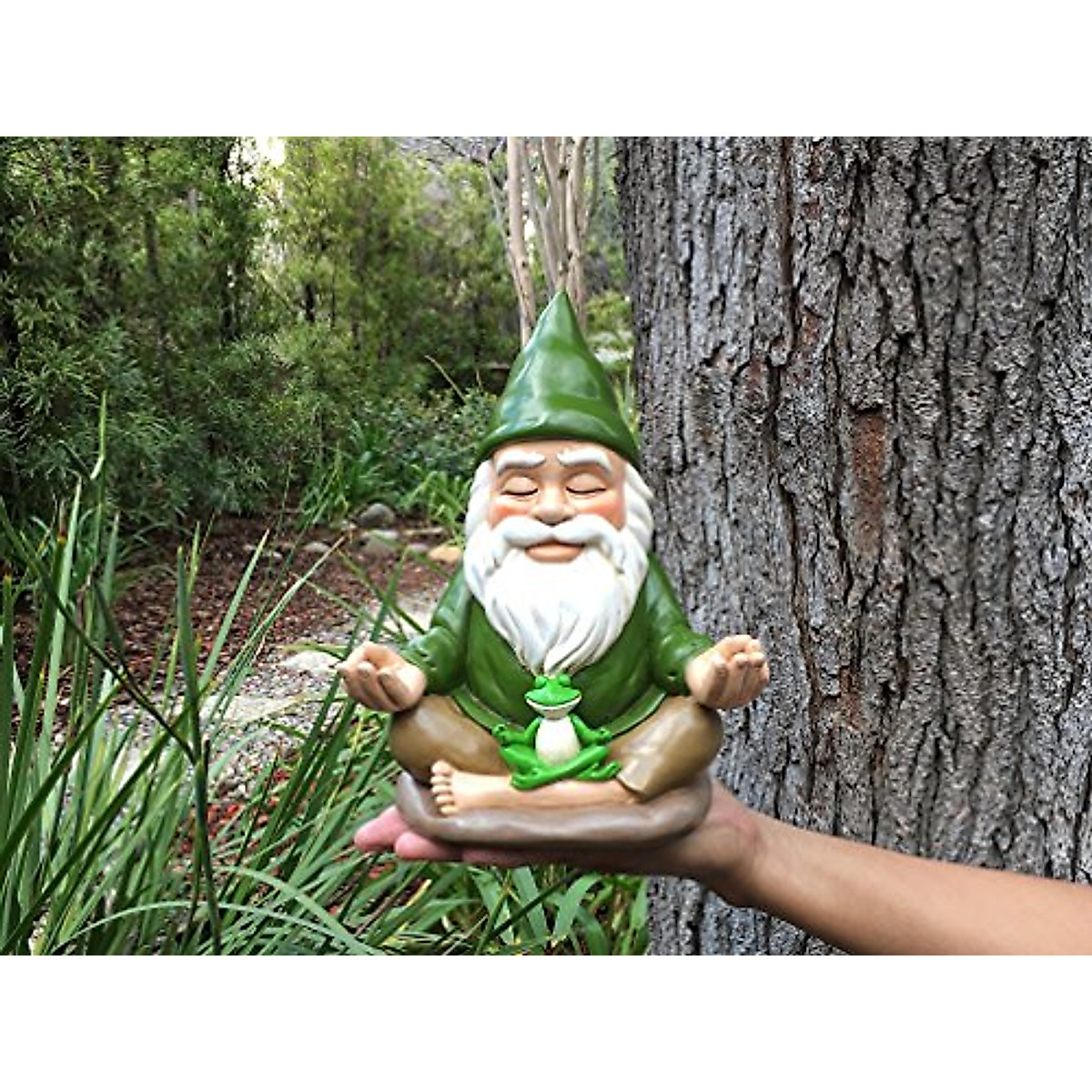 Zen Gnome – Tranquility and Peacefulness for Your Fairy Garden and Garden Gnomes by GlitZGlam. 9 Inches Tall Miniature Figurine