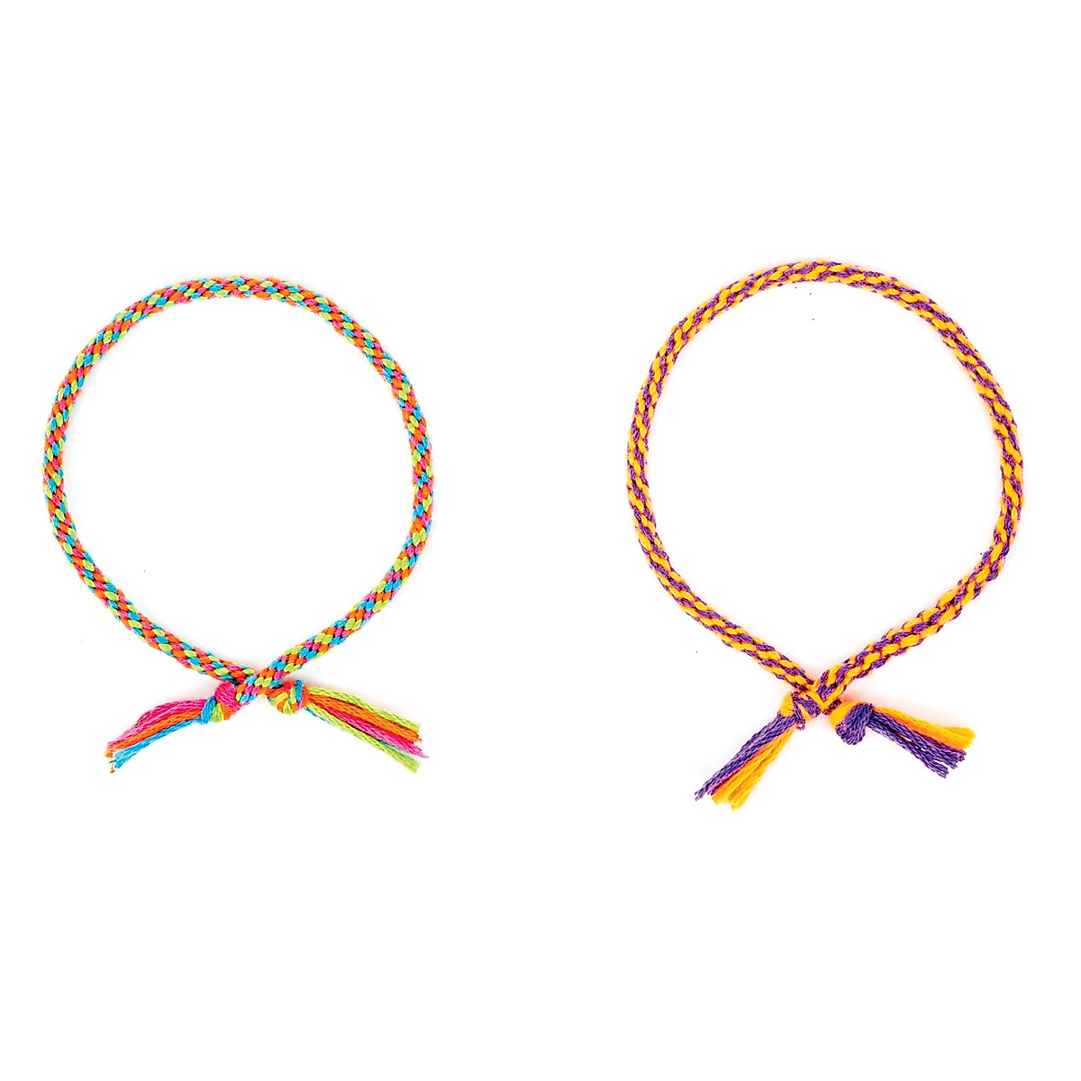 Baker Ross - AV207 Make Your Own Braided Friendship Bracelets - Creative Craft Kits for Kids to Design Make & Give as Gift (Pack of 4), 9.5cm, Assorted