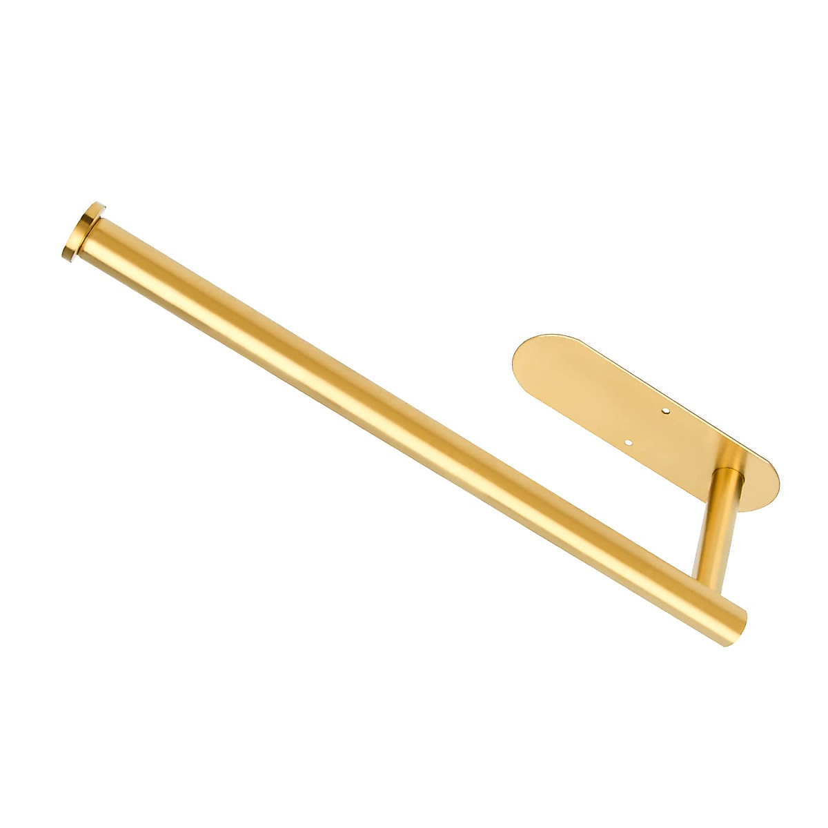 Snailhouse Paper Towel Holder, Stainless Steel Wall Mount Paper Towel Holder Under Cabinet Counter, Both Available in Adhesive and Screws, Gold