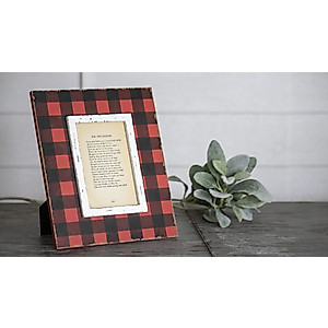 Foreside Home & Garden Red Buffalo Plaid 4x6 Inch Wood Decorative Picture Frame
