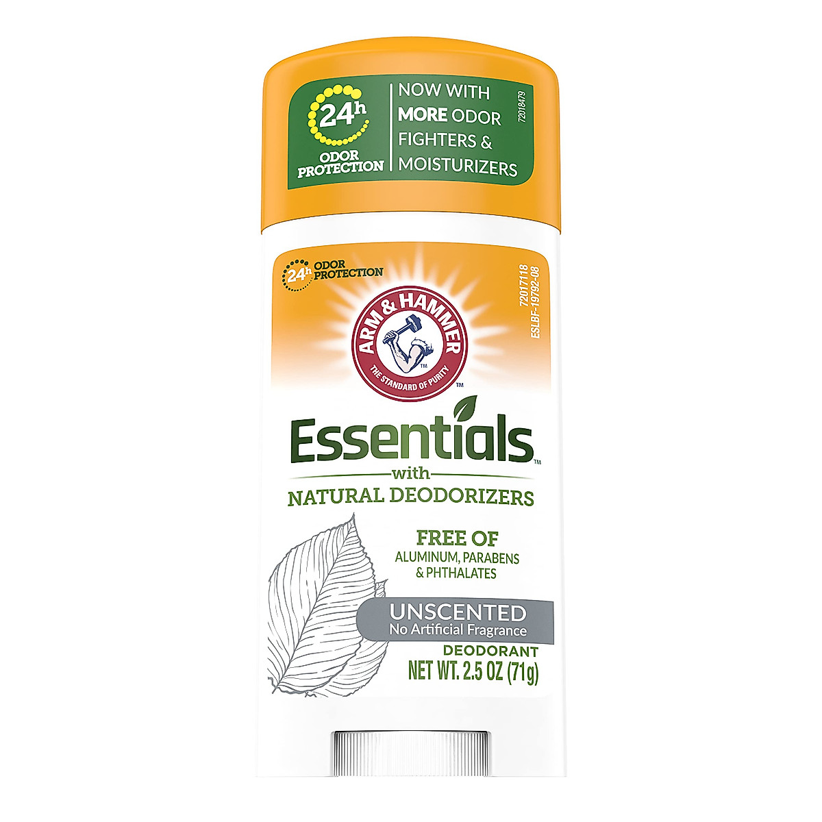 Arm & Hammer Essentials Solid Deodorant, Unscented,2.5 oz, 6 Count
