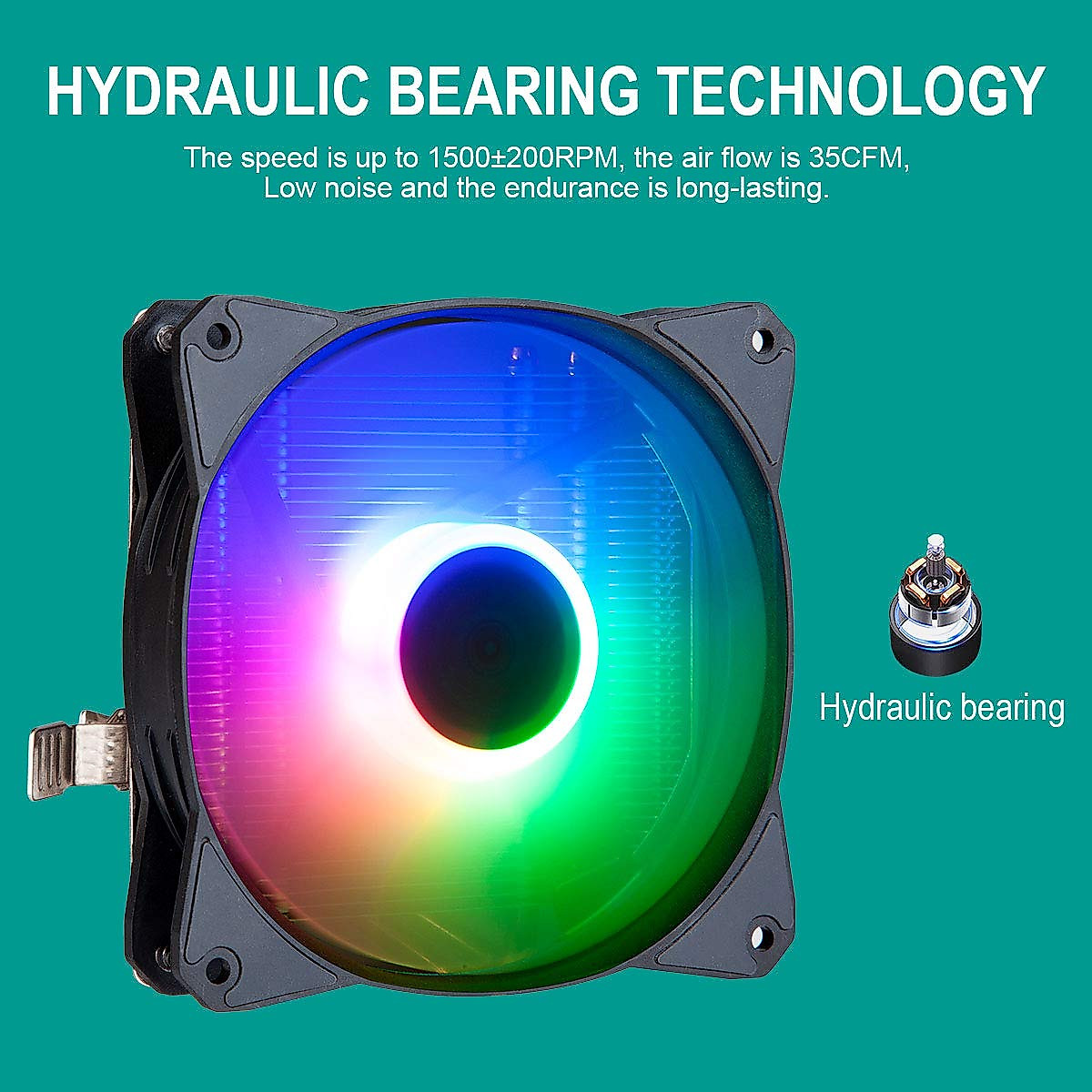 GOLDEN FIELD Z100 CPU Air Cooler 4 Heatpipes Heatsink 95W Radiator with 120mm Low Profile LED Fan for Intel LGA1151 and AMD AM4