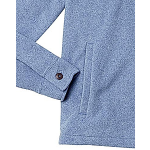 Amazon Essentials Men's Long-Sleeve Polar Fleece Shirt Jacket, Indigo Blue Heather, Medium