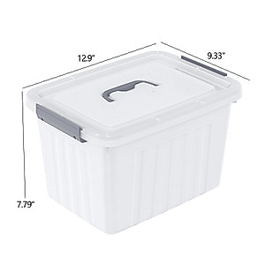 Udotry 6-Pack 10 Quart Clear Latching Bin with Handle, Plastic Storage Box with Lids