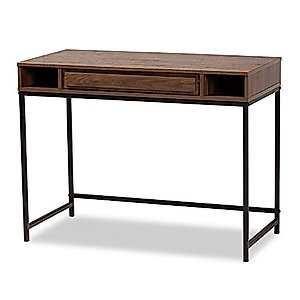 Baxton Studio Desks, Walnut/Black