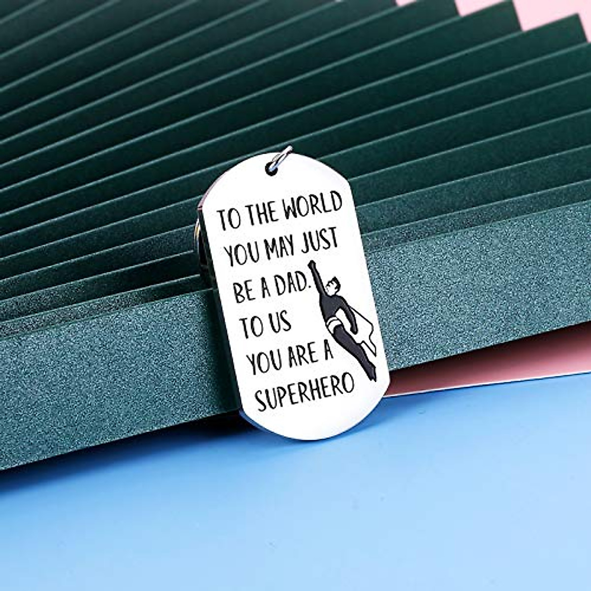 Dad Keychain Fathers Day Gifs for Dad from Daughter Son Wife Birthday Christmas Git for Step Dad New Dad Daddy Valentines Day Family Gif for Men Him Daddy Thanksgiving Superhero Present to Papa