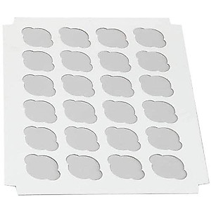 W Packaging White Insert for Holding Cupcakes in Cake Box (100, 14" x 10" Insert with 24 Cavities for Mini Cupcakes)