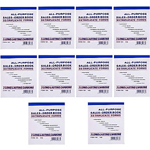 Sales Order Book 33 Triplicate Forms Carbonless 3 Copy's - Wholesale Lot of 10