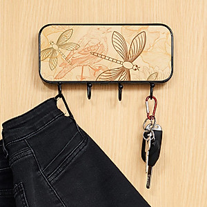 Personalized Adhesive Hooks Towel Hooks Wall Hooks for Kitchen Bathroom Natural Birds & Dragonfly