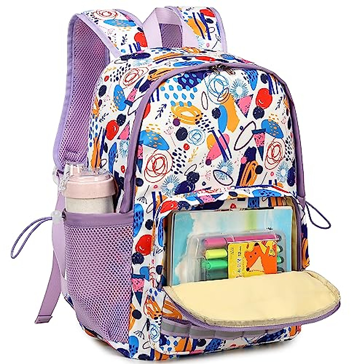 CAMTOP Elementary Backpack for Kids Girls Backpack Middle School Bookbags Causal Daypack Travel (Graffiti Backpack)