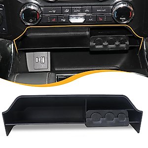 RERPRO Center Console Organizer Tray Compatible with 2021 2022 2023 2024 2025 Ford F150 Interior Accessories Insert Storage with Coin Holder Box Under Dash OEM Secondary Console Vault Bin