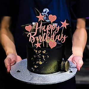 MOVINPE 30th Rose Gold Birthday Decorations, 30th Happy Birthday Banner Pennant Flags 6pcs Hanging Swirl, Number 30 Foil Balloons 8pcs Latex Balloons Cake Toppers Table Confetti for Women